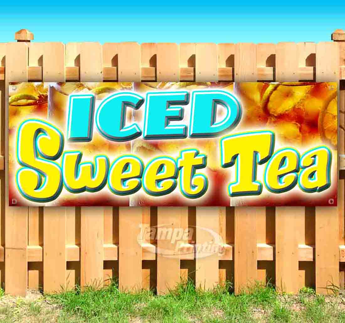 Iced Sweet Tea 13 oz Vinyl Banner With Metal Grommets - Walmart.com