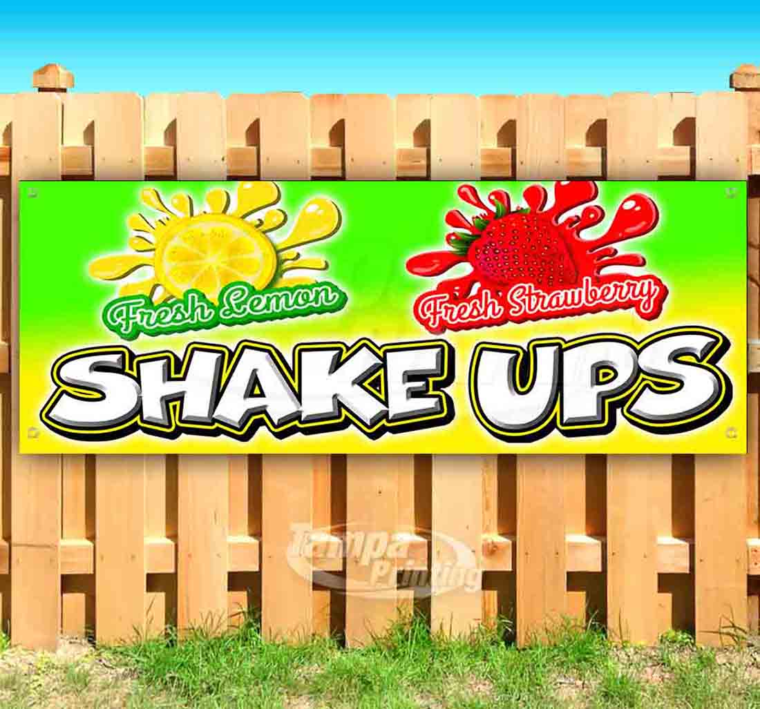 Lemon Strawberry Shake Ups 13 oz Vinyl Banner With Metal Grommets ...