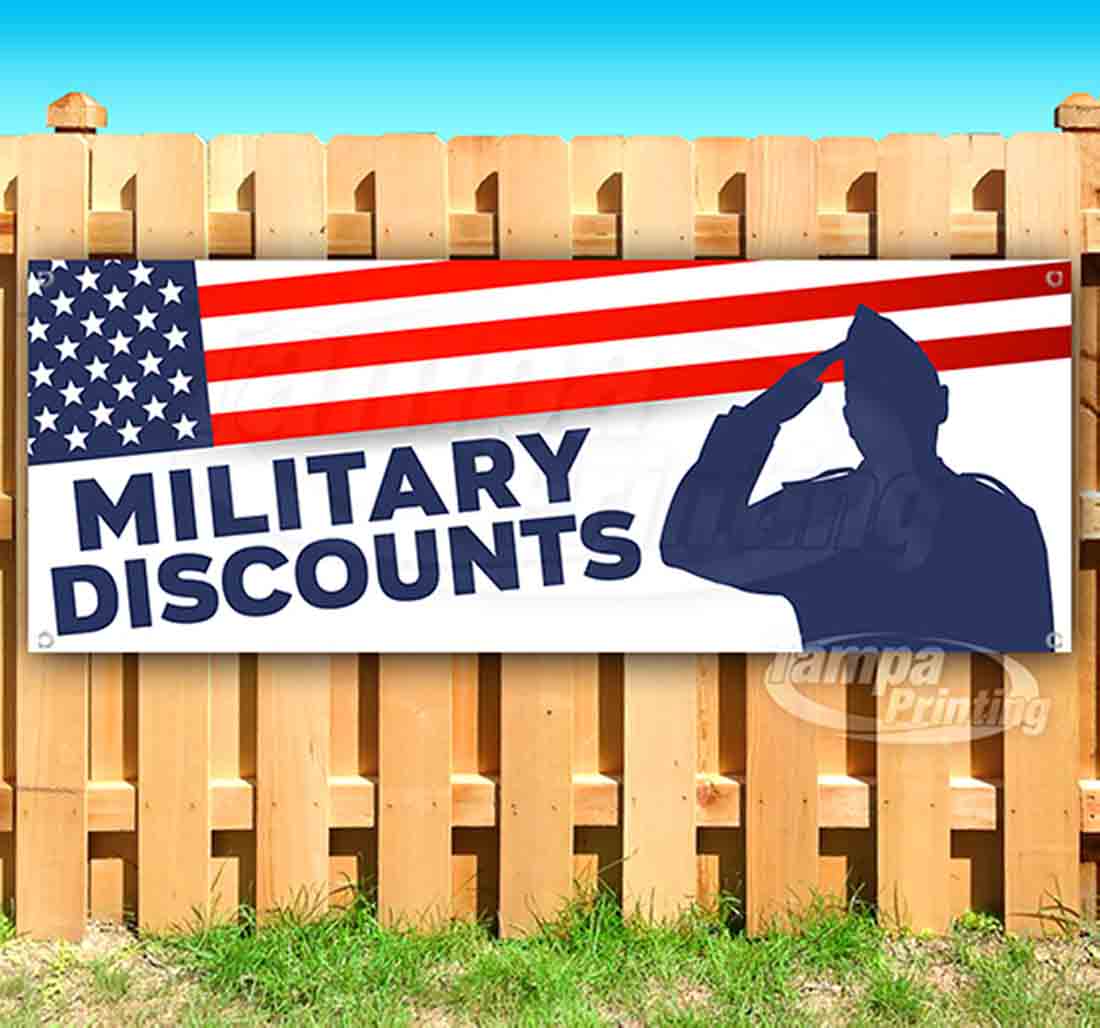Military Discounts 13 oz Vinyl Banner With Metal Grommets - Walmart.com