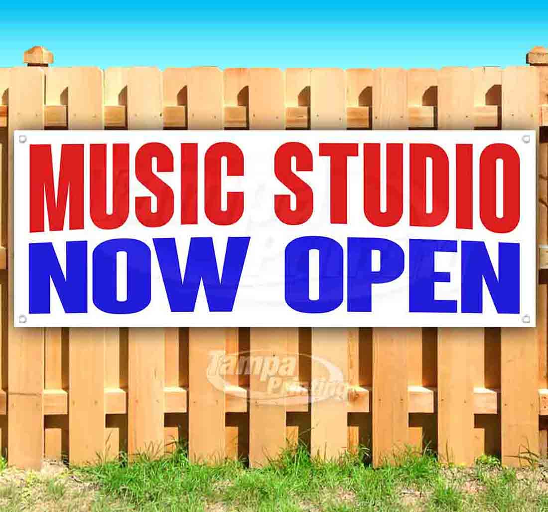 Music Studio Now Open 13 oz Vinyl Banner With Metal Grommets - Walmart.com