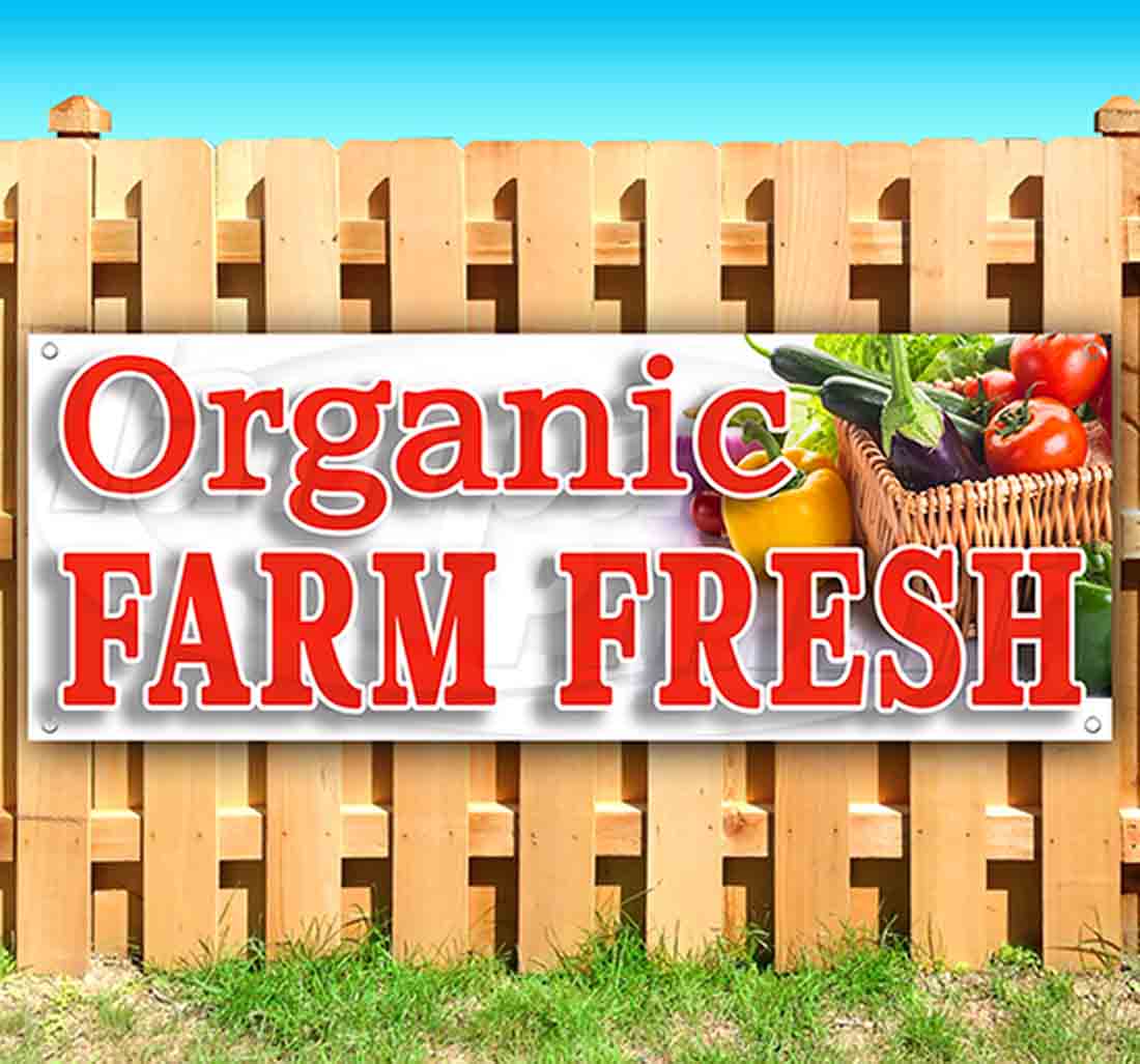 Organic Farm Fresh 13 oz Vinyl Banner With Metal Grommets - Walmart.com