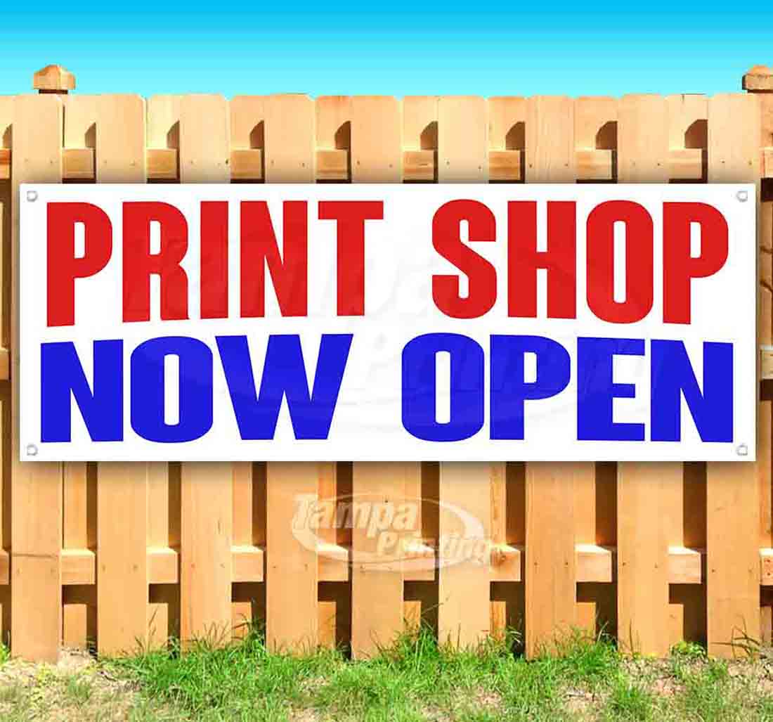Print Shop Now Open 13 oz Vinyl Banner With Metal Grommets - Walmart.com