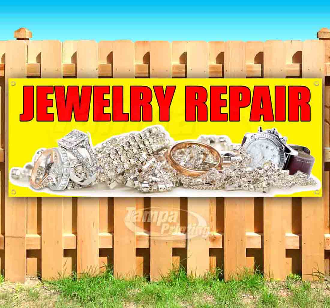 Jewelry Repair 13 oz Vinyl Banner With Metal Grommets - Walmart.com