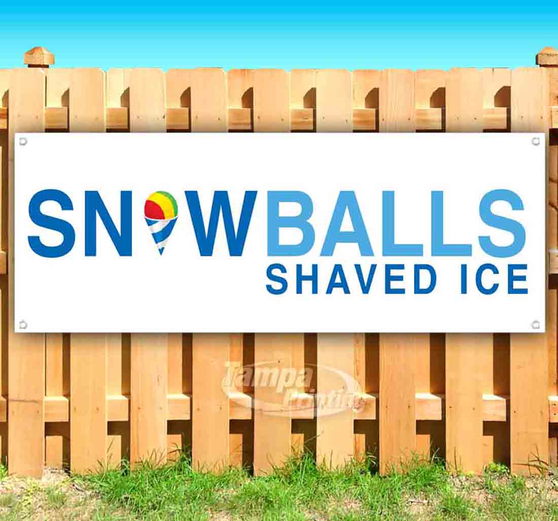 Snowballs Shaved Ice 13 oz Vinyl Banner With Metal Grommets - Walmart.com