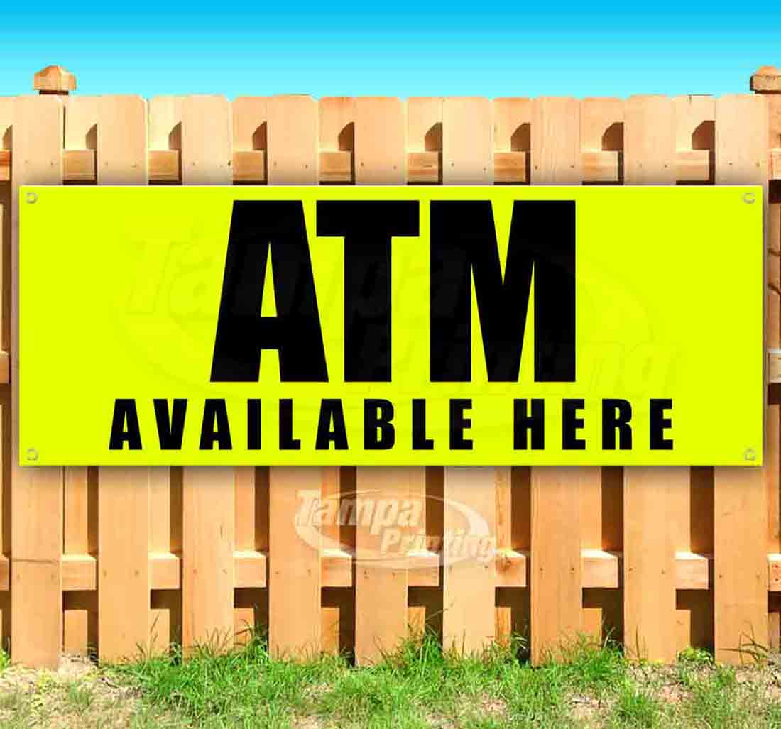 Atm Available 13 oz Vinyl Banner With Metal Grommets - Walmart.com