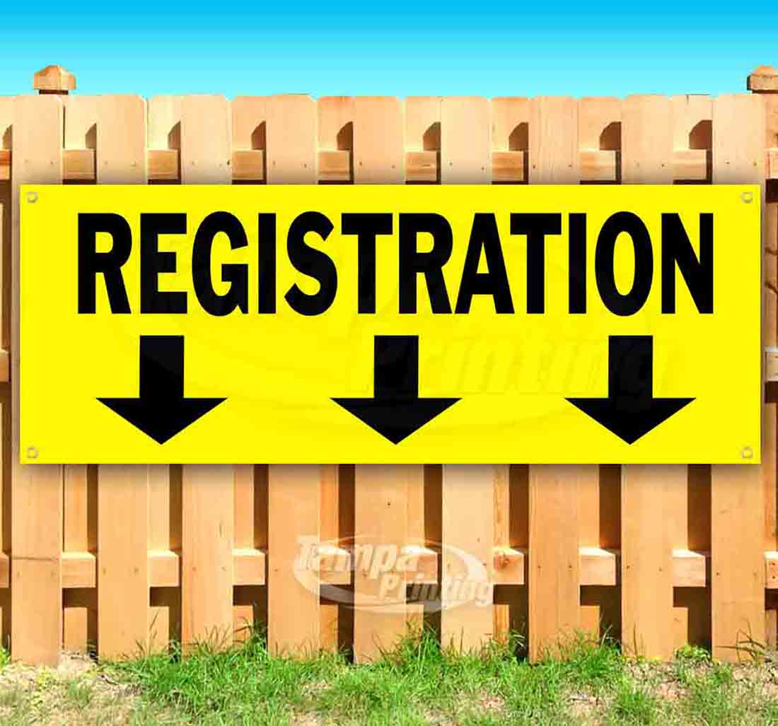 Registration 13 oz Vinyl Banner With Metal Grommets - Walmart.com