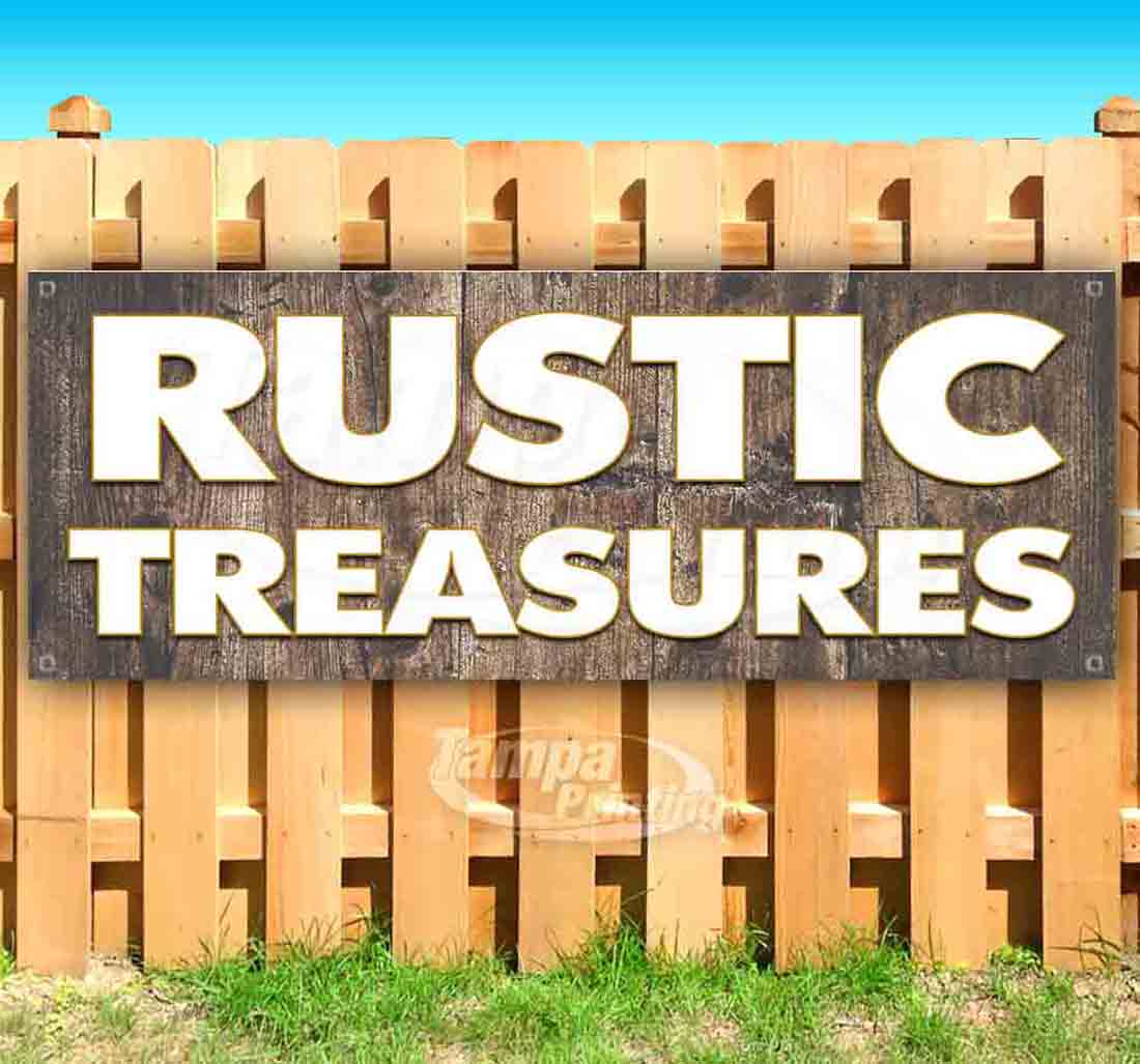 Rustic Treasures 13 oz Vinyl Banner With Metal Grommets - Walmart.com