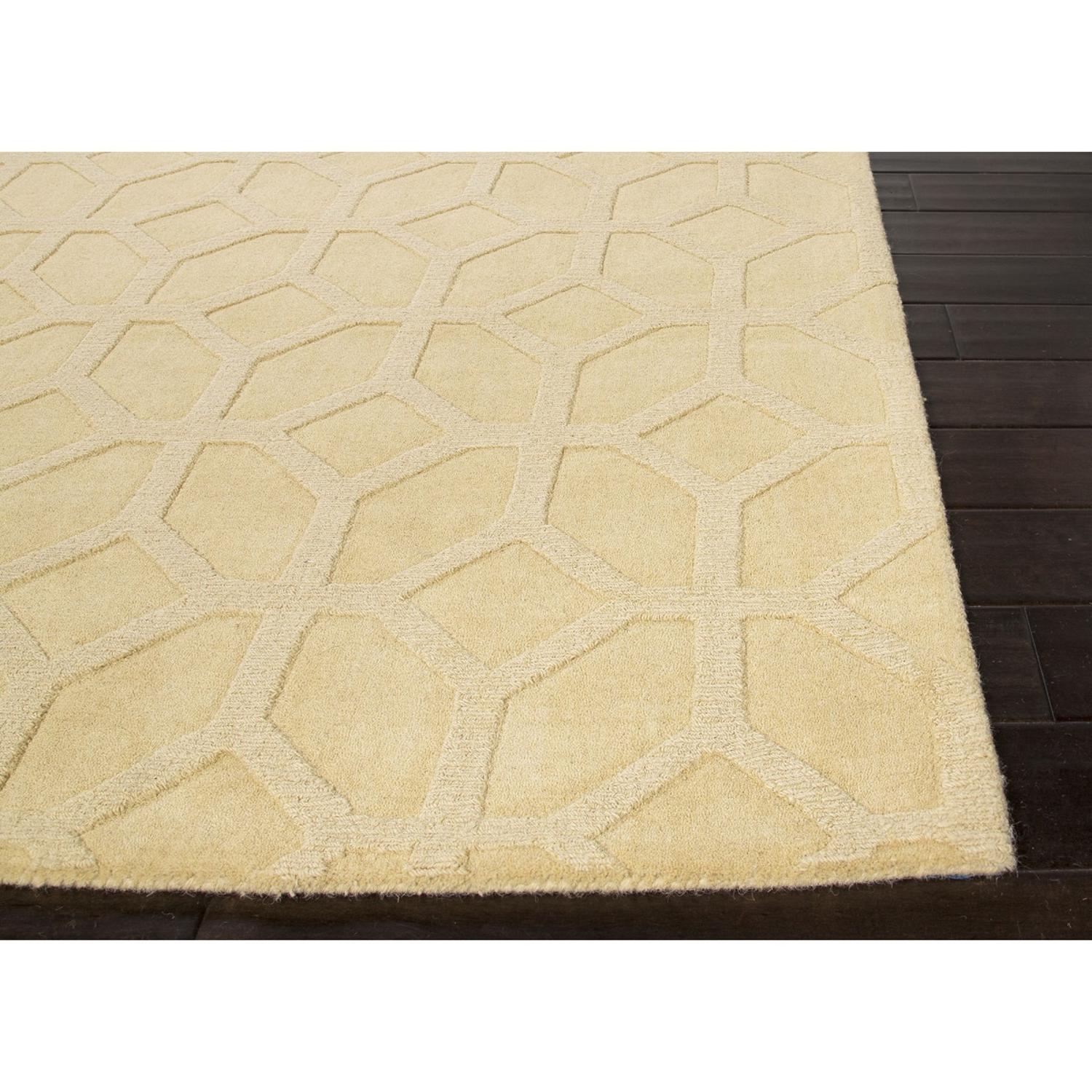 2' x 3' Butter Cream Yellow Solids Maryse Hand Loomed Wool Area Throw ...