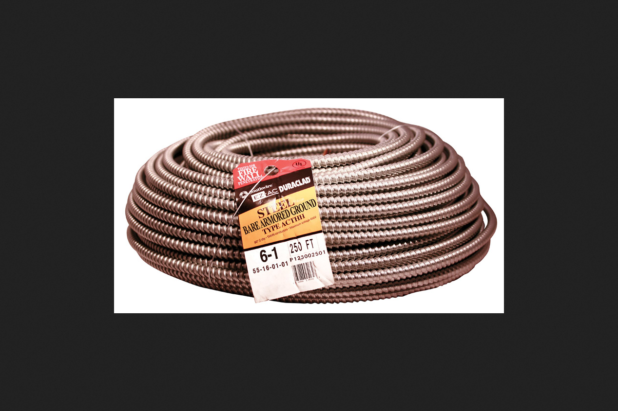 Southwire Duraclad 250 ft. 6/1 Bare Armored Copper Ground Cable Brown ...