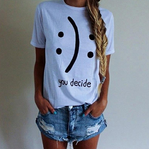 You Decide Smiley Face T-Shirt - BelleChic