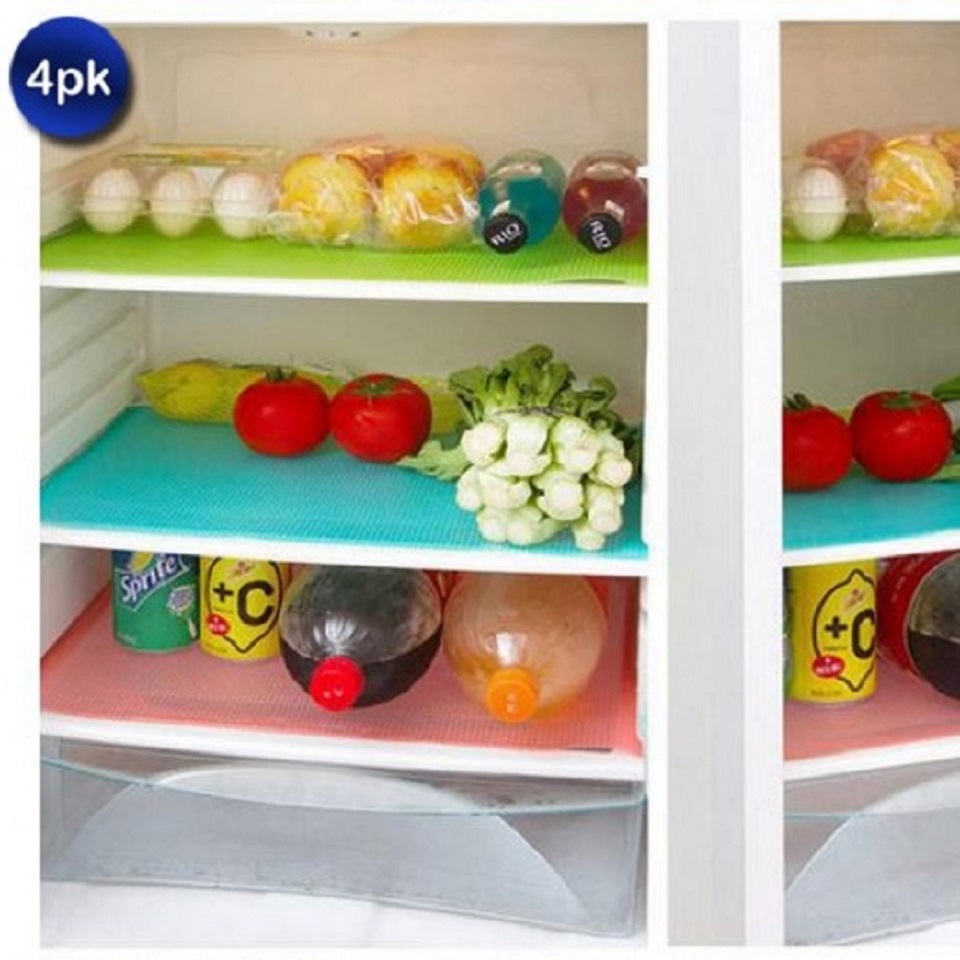 4 Pack: Antibacterial Silicon Refrigerated Placement Pads - 3 Colors ...