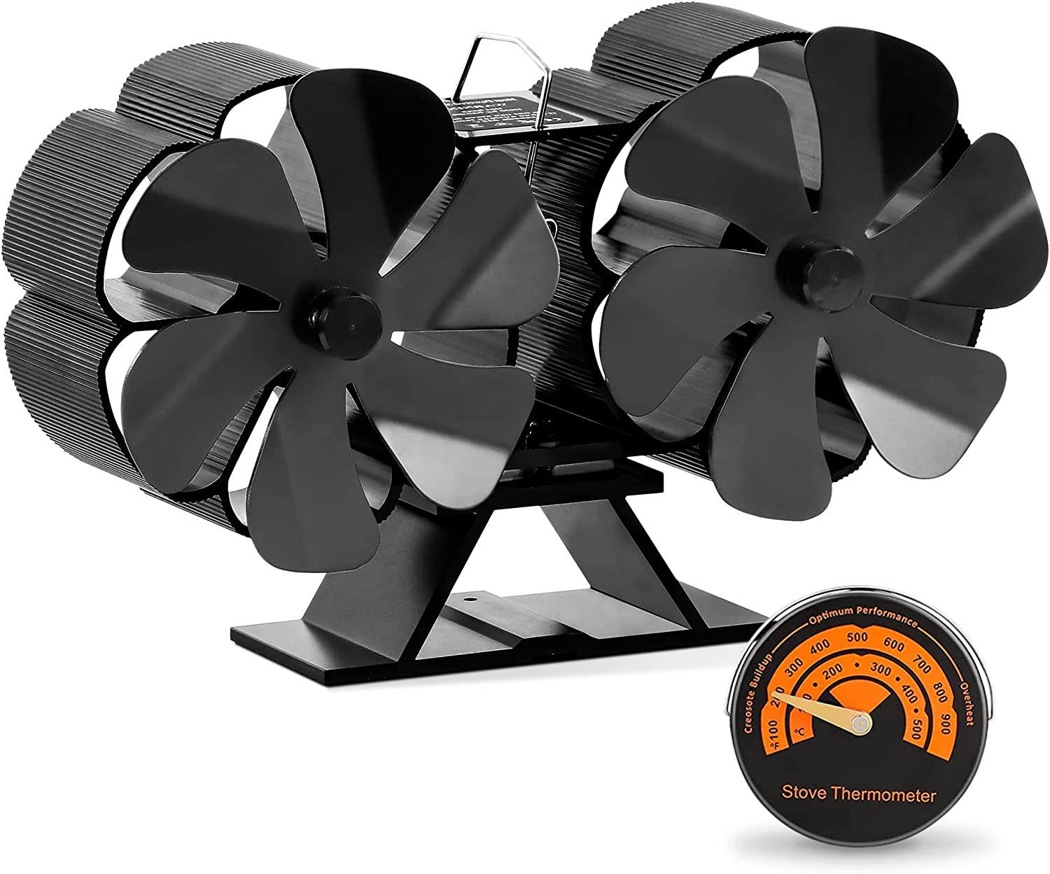 Weyderk Wood Stove Fan Heat Powered 12 Blades Non Electric Ecofan ...