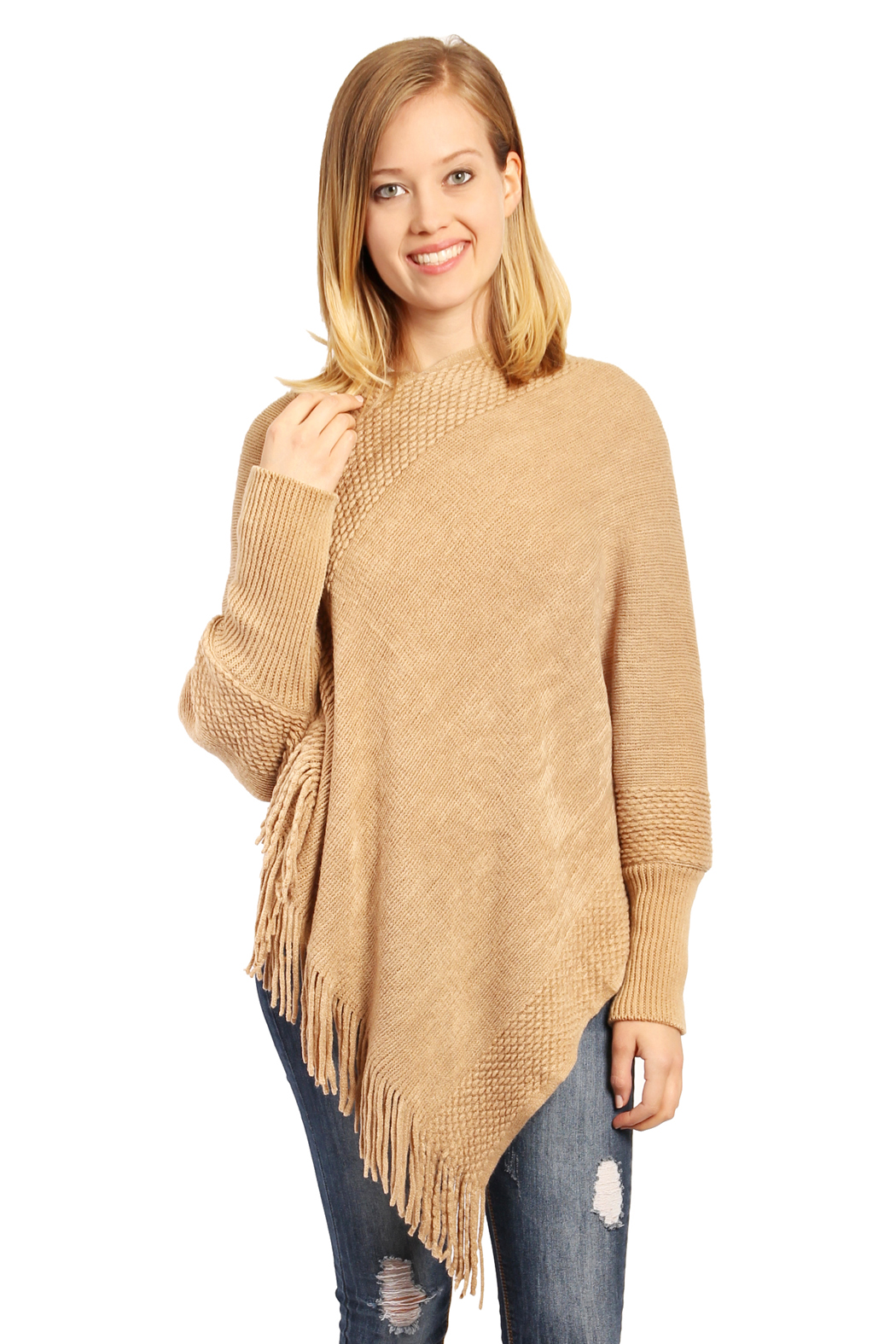 Long Sleeve Poncho - BelleChic