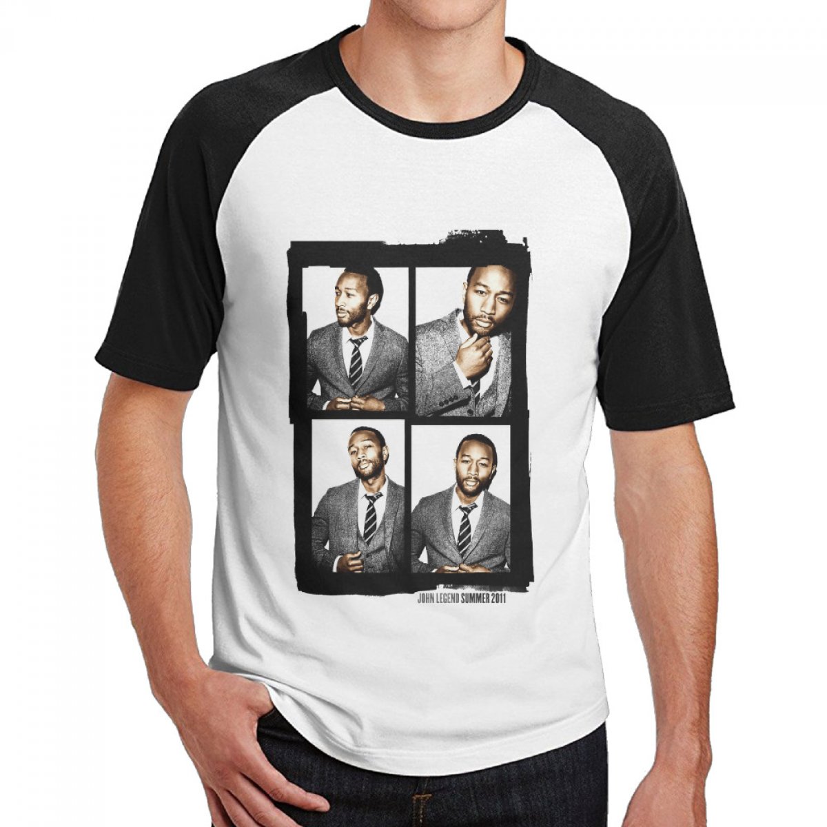 John Legend WAKE UP MERCH Men Baseball Raglan T-Shirt - Tanga