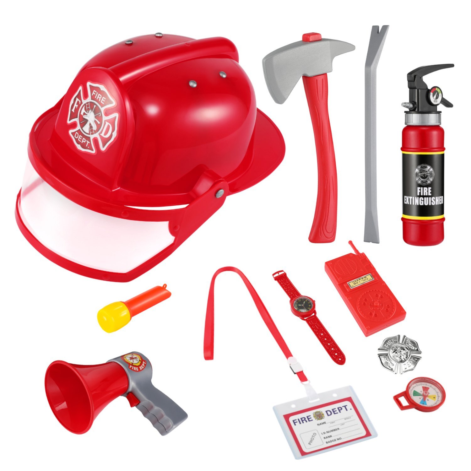 Fireman Role Play Kit Magicfly 11 Pcs Fireman Gear Firefighter Play Toy ...