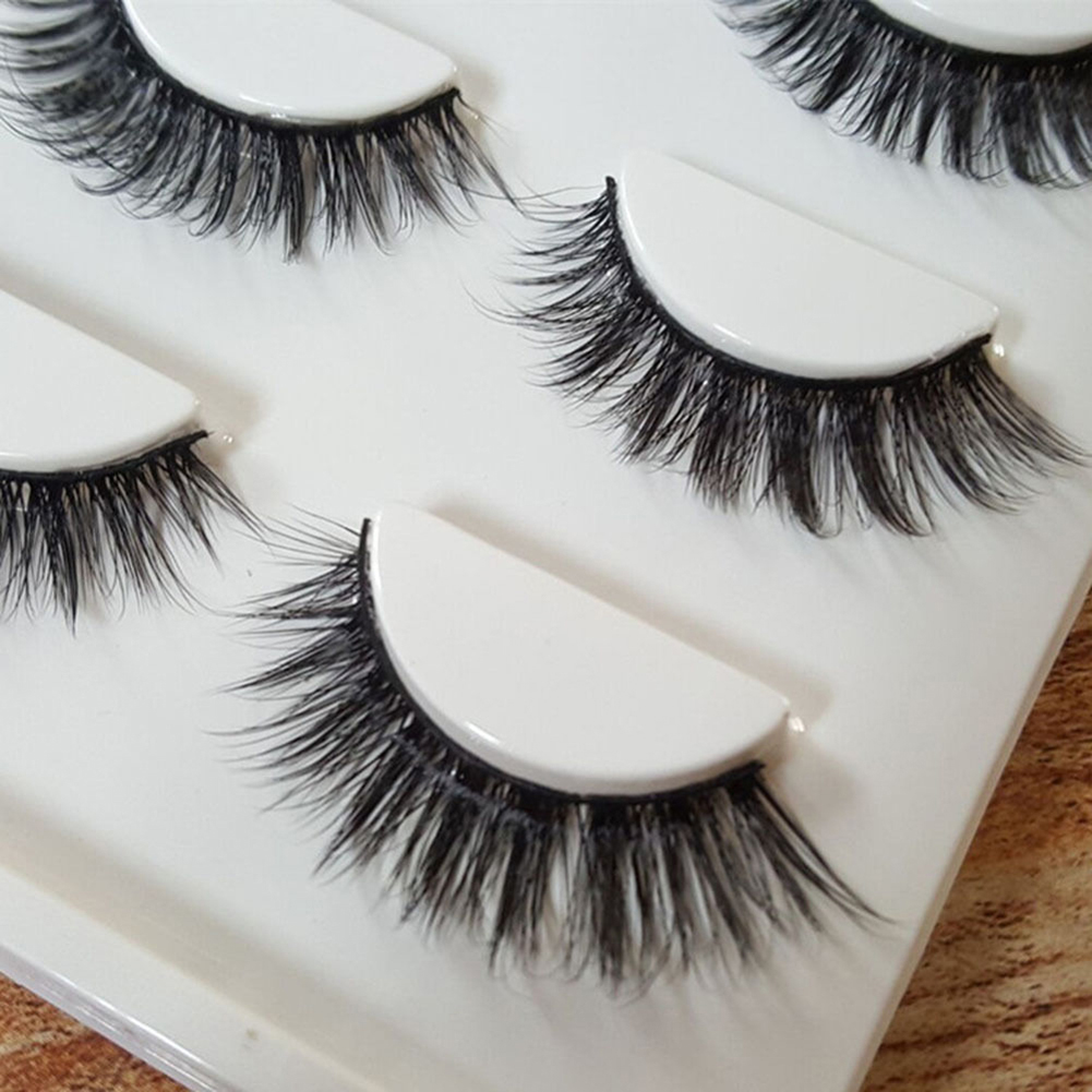 3 Pairs of Natural Looking Thick Long Fake Eye Lashes - BelleChic