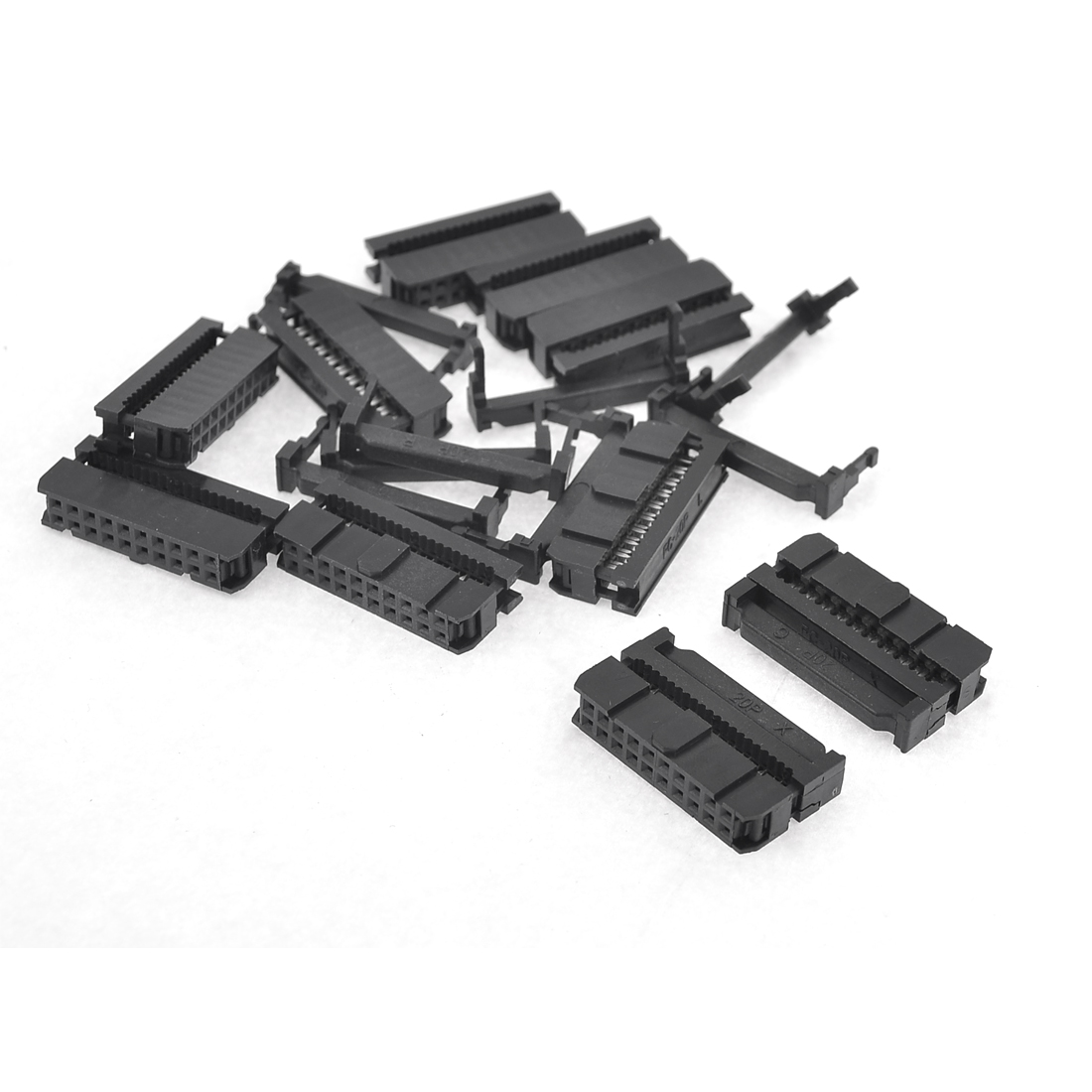 10 x 20P Female IDC Plug Flat Ribbon Cable Connectors w Central Lug - Tanga