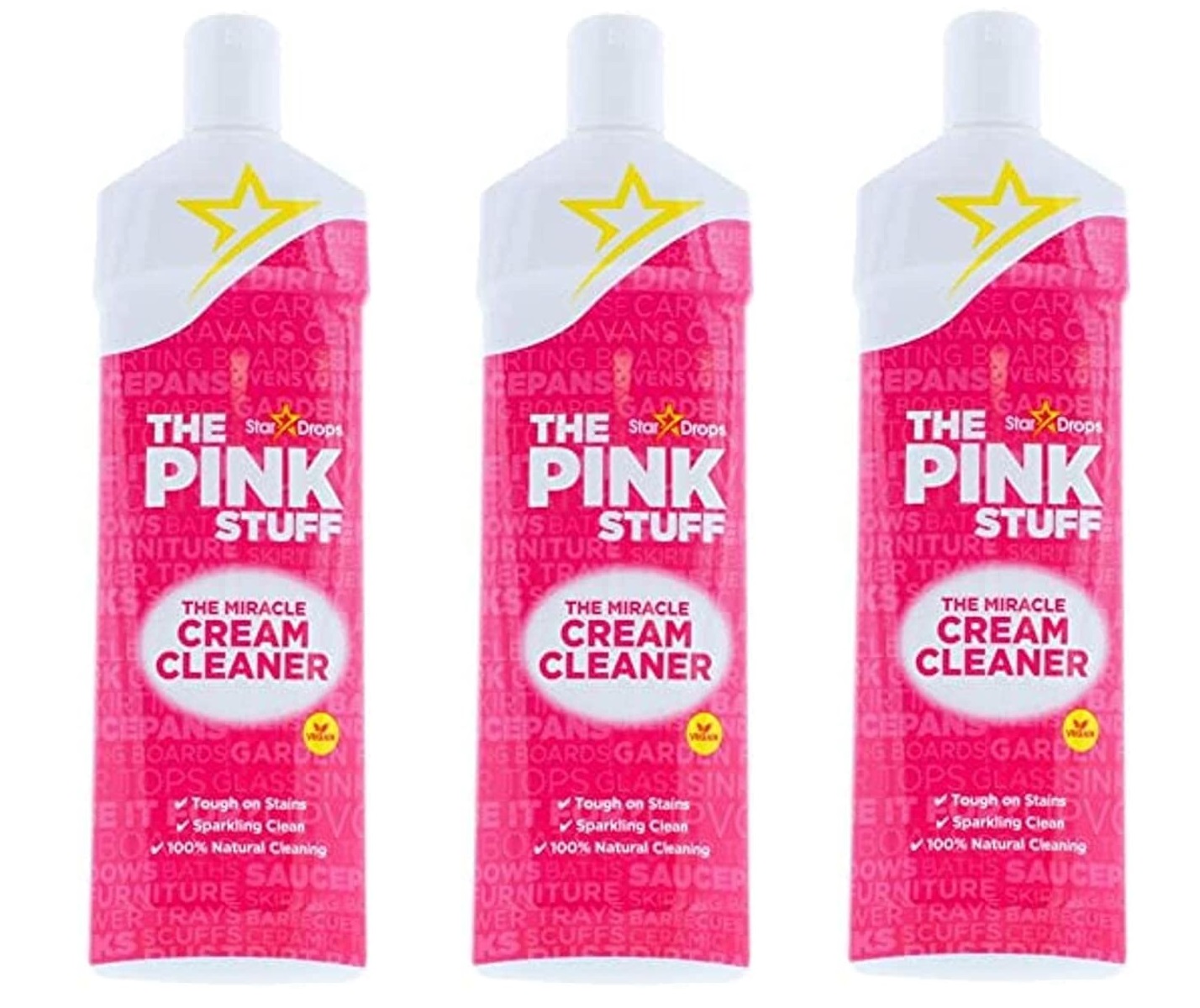The Pink Stuff The Miracle Cream Cleaner, 500 ml (16.9 oz) (Pack of 3 ...