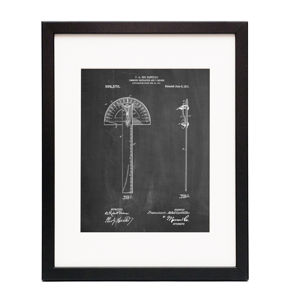 Protractor T-Square Patent Poster - Tanga