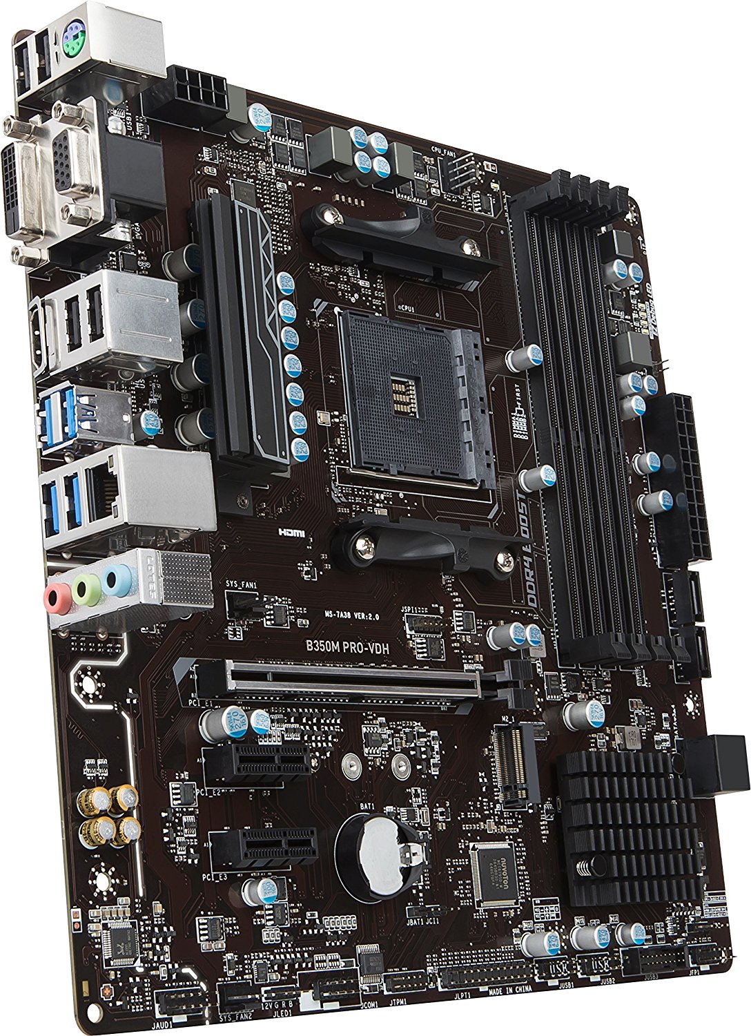 MSI B350M PRO-VDH AM4 AMD B350 SATA 6Gb/s USB 3.1 HDMI Micro ATX ...