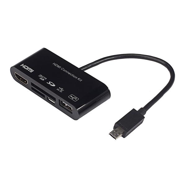 5 in 1 Micro USB MHL to HDMI HDTV Adapter USB OTG SD Card Reader Kit ...