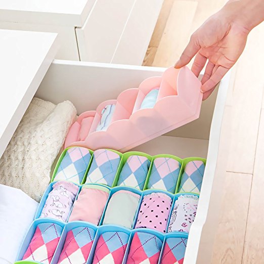 5 Grid Storage Drawer Cube Bins for Socks - BelleChic