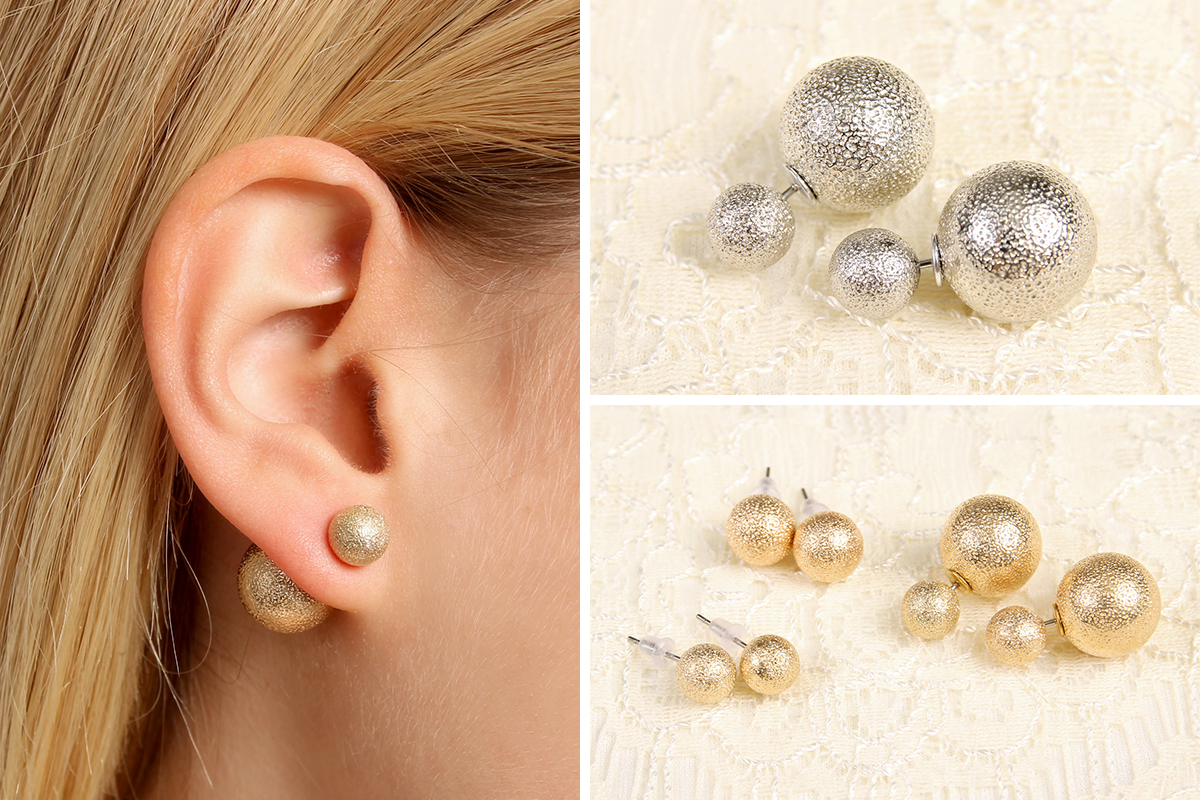 Set of 3 Dimpled Stud Earrings | 2 Colors! - BelleChic