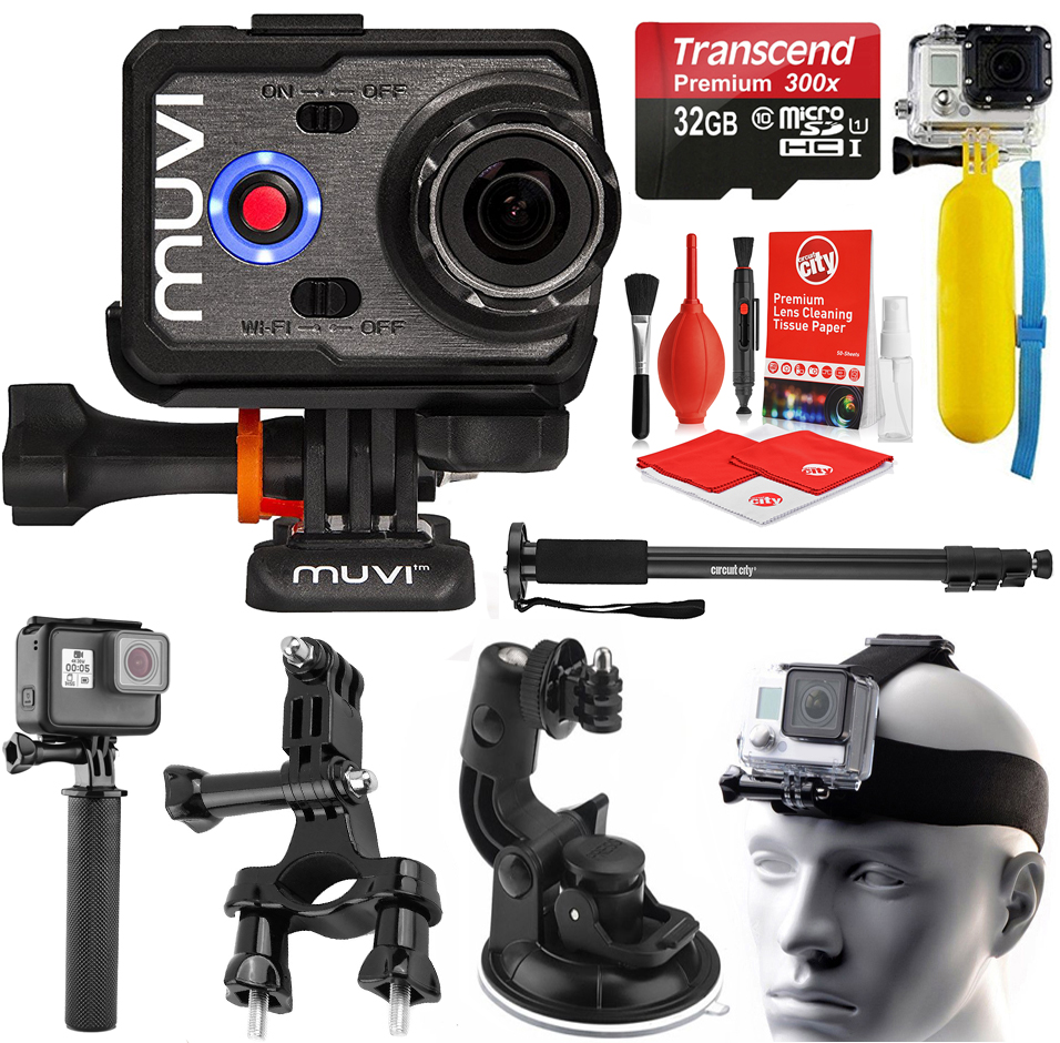 Muvi K-Series K-2 NPNG 16MP 1080p Action Camera w/ Bundle (VCC-006 ...