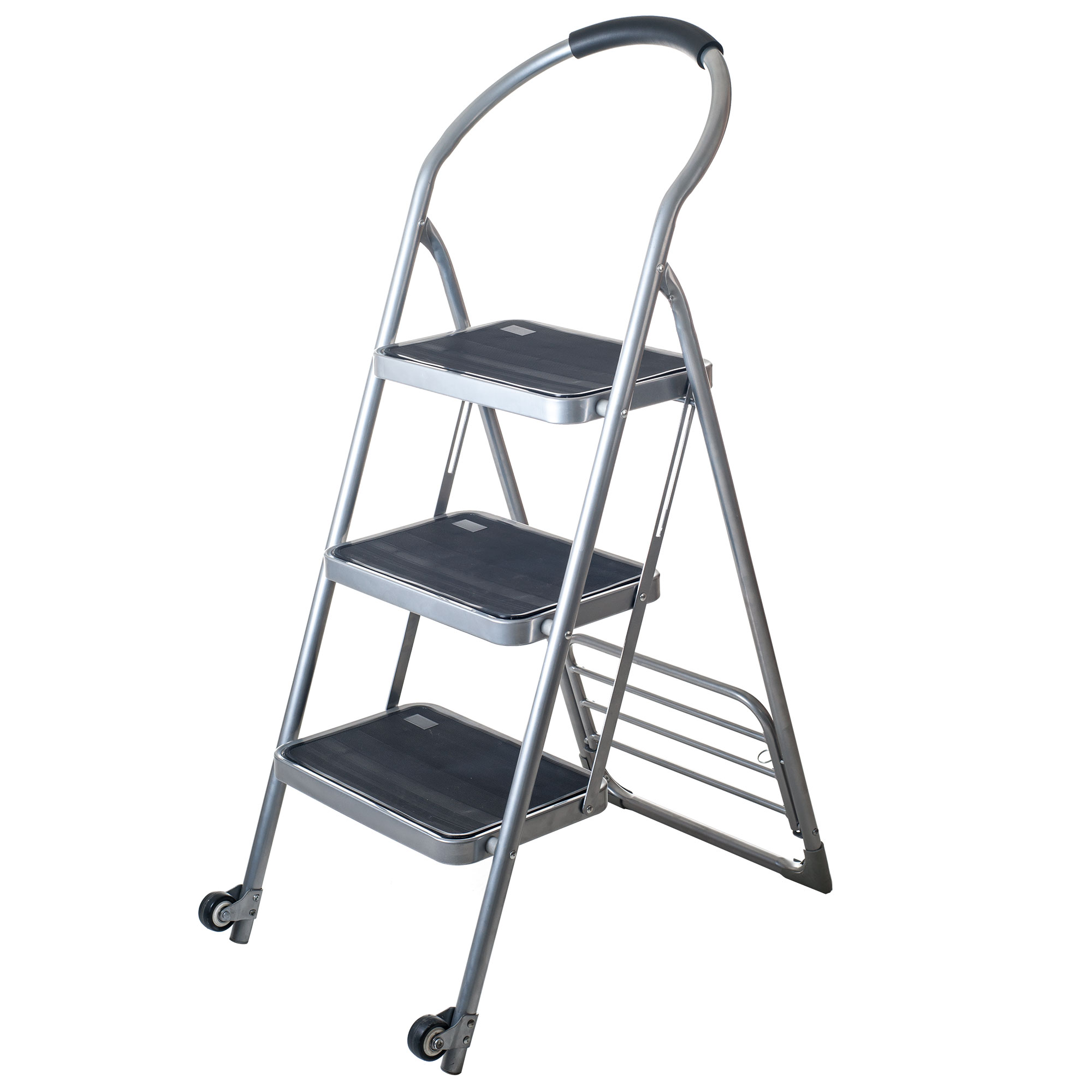 Stalwart Step Ladder Dolly Folding Cart - Silver - Tanga