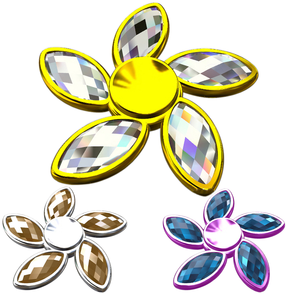 Rhinestone Flower Fidget Spinners - BelleChic