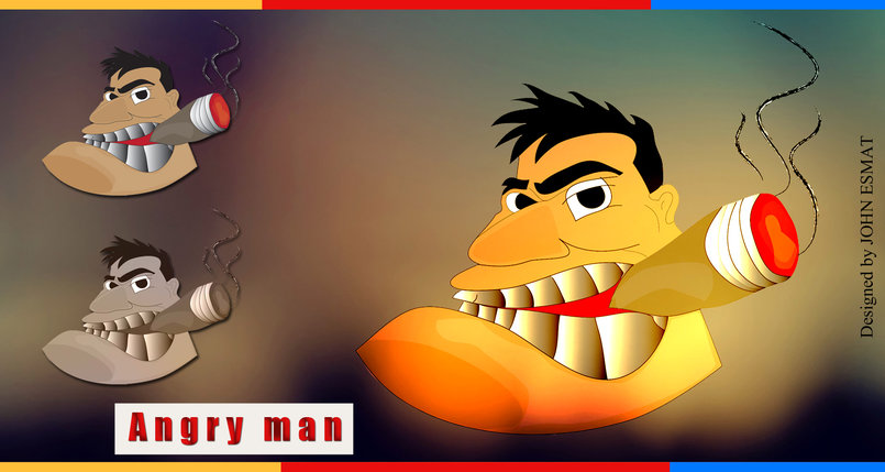 angry man vector draw - By John Esmat- johnnn :: Tasmeem ME
