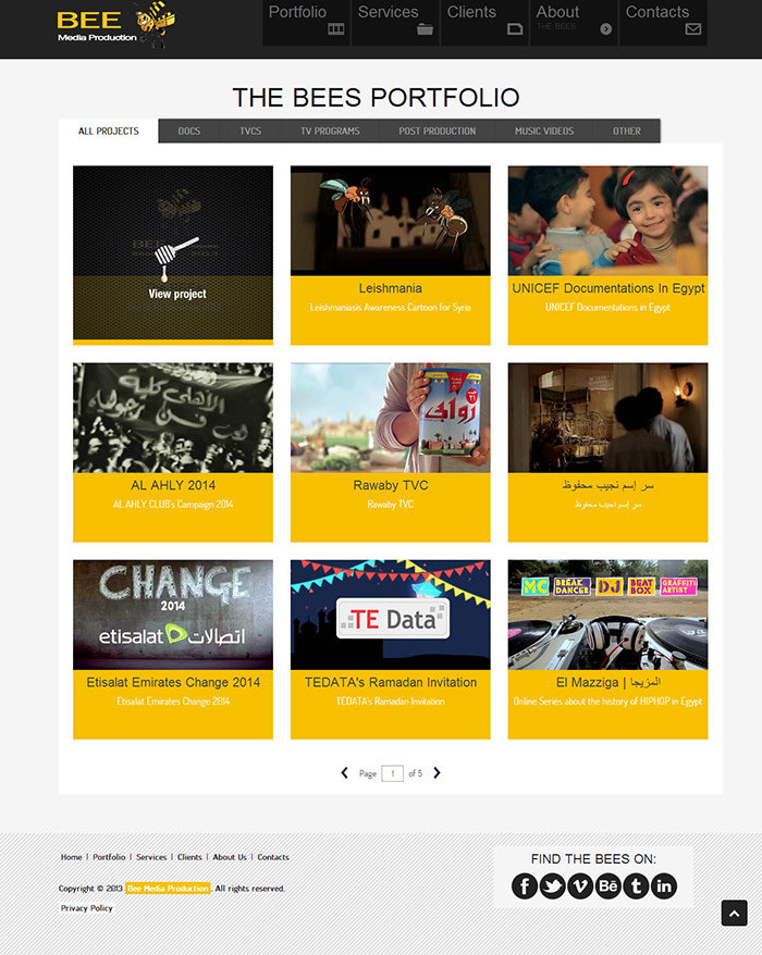Bee Media Production website design - By Wael Elhabibi ...