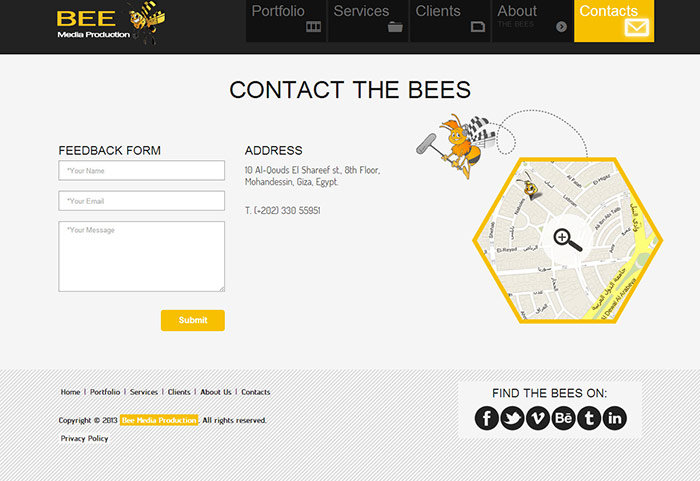 Bee Media Production website design - By Wael Elhabibi ...
