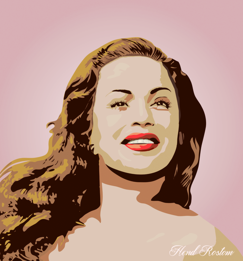 Hend Rostom fan art, vector portrait من تصميم Mariam Mahroos ...