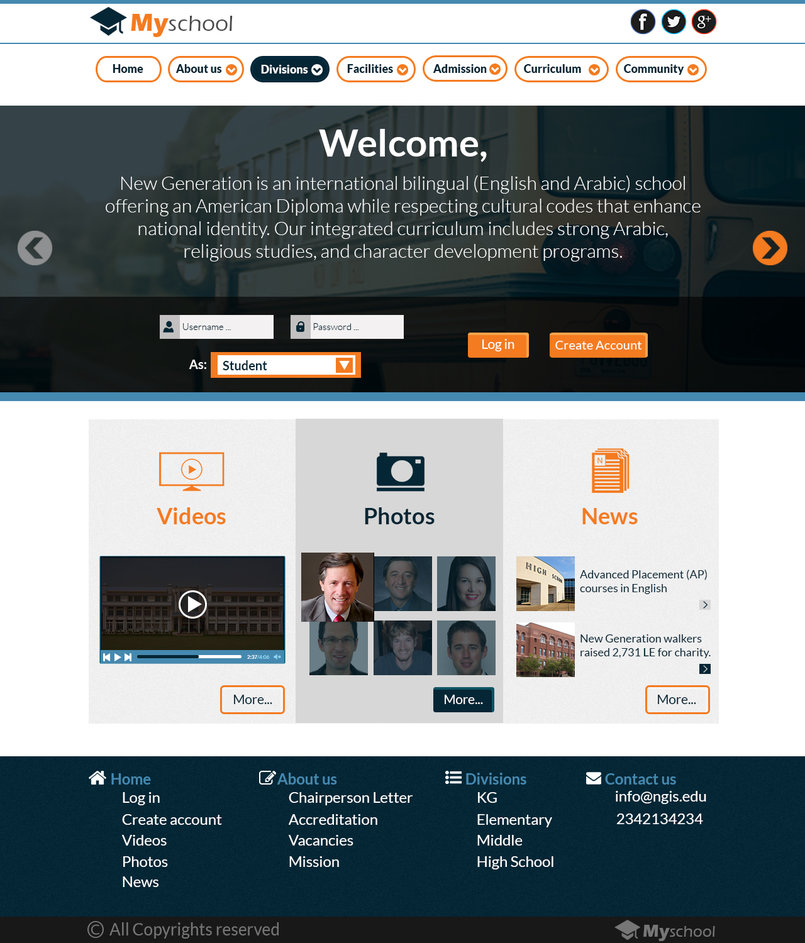 Myschool website UI template - By Mustafa El-Sherbiny- 212042_mustafa :: Tasmeem ME