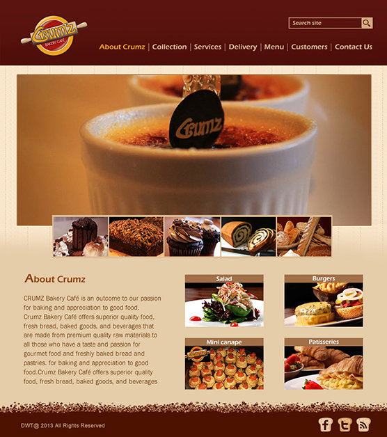 Crumz bakery web design - By Rawan Alqadi- 3607_rawan :: Tasmeem ME