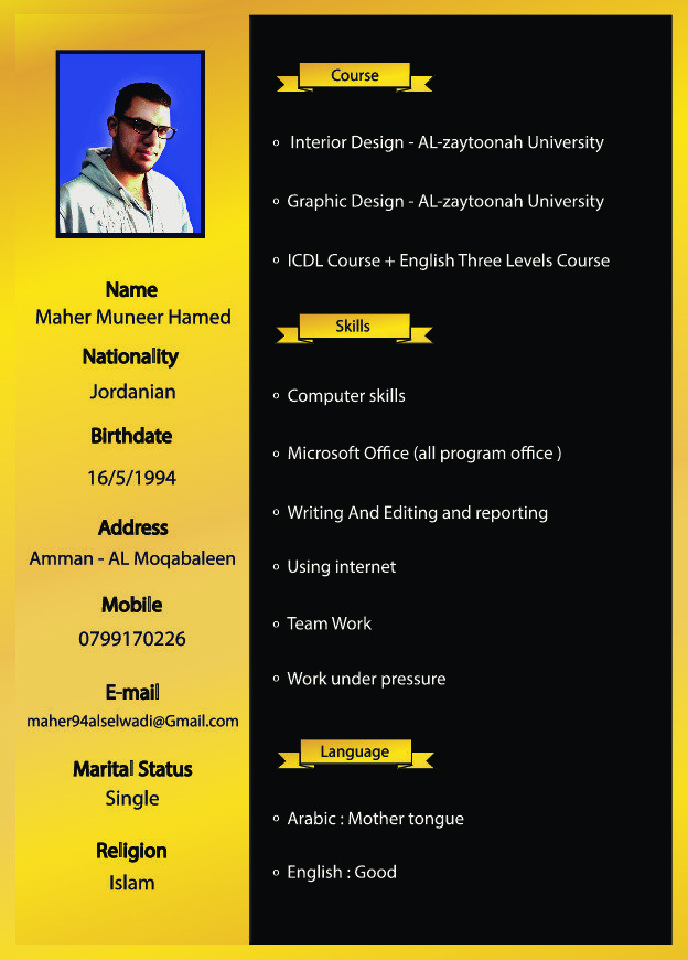 CV من تصميم Mâhér Ãlšêlwàdé- 126947_kauie