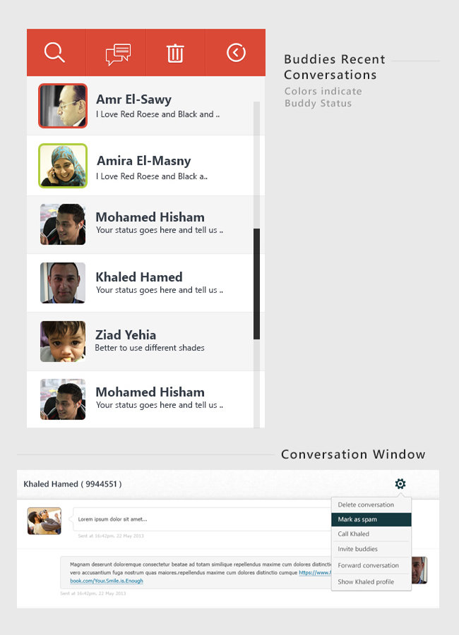 Chat & Web Phone Responsive Layout من تصميم Momen Zakaria- 4944_momen
