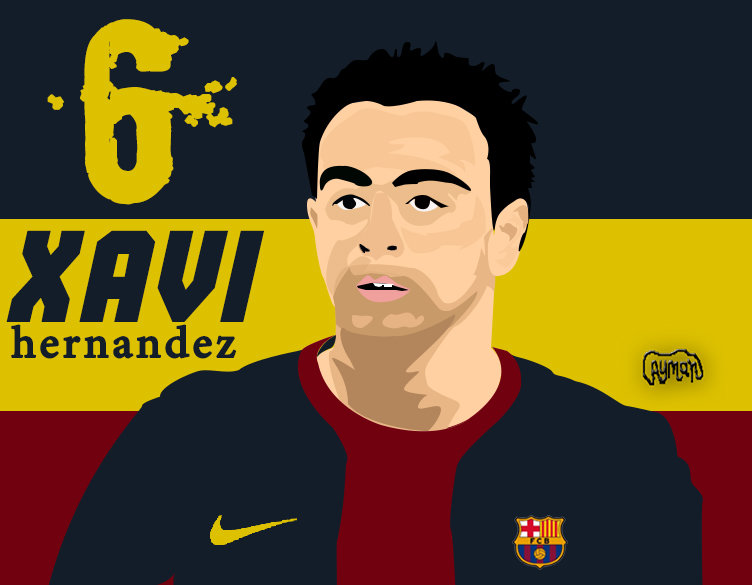 _Drawing Barcalona Player Xavi _Cartoon - By Ayman Taher ...