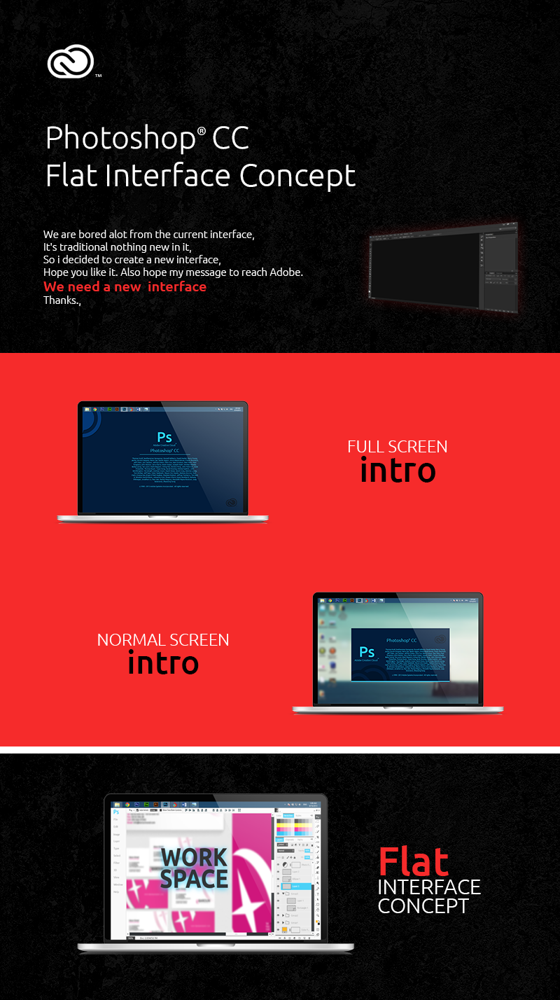 Adobe Photoshop Flat Interface Concept من تصميم Fady Tarek- 4715_fady