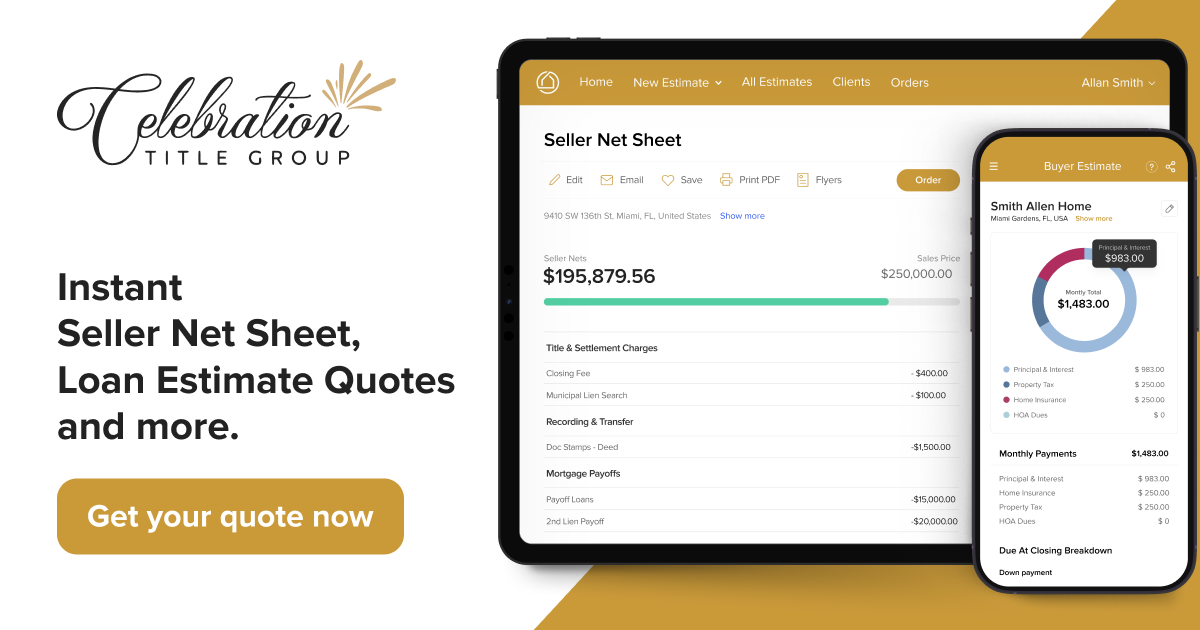 Celebration Title Group, LLC - Alabama - Title Quote, Seller Net Sheet ...