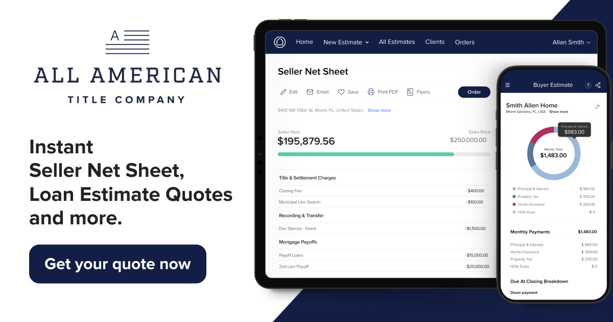 All American Title Company - Title Quote, Seller Net Sheet, Loan ...