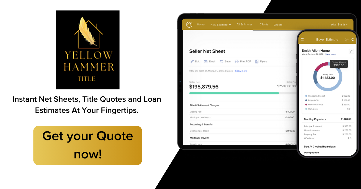 Yellow Hammer Title - Title Quote, Seller Net Sheet, Loan Estimate ...