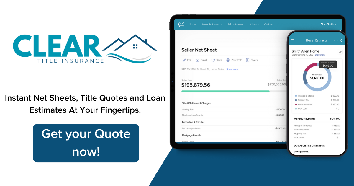 Clear Title Insurance Agency of Utah - Title Quote, Seller Net Sheet ...