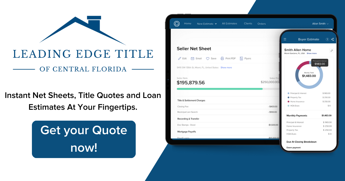 Leading Edge Title of Central Florida - Title Quote, Seller Net Sheet ...
