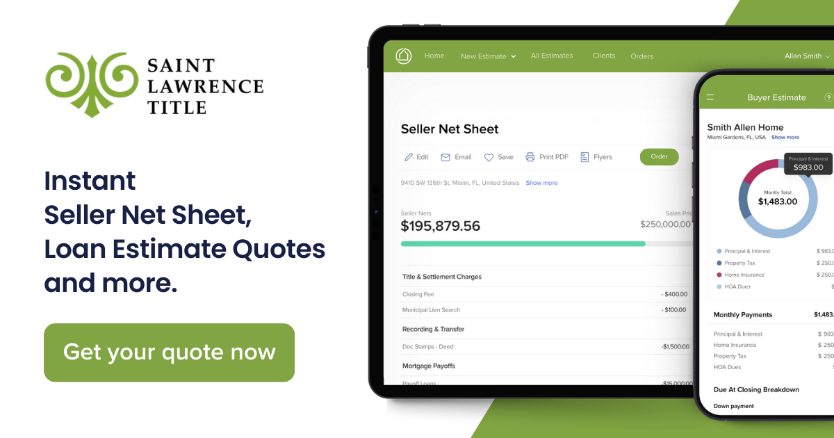 Saint Lawrence Title - Title Quote, Seller Net Sheet, Loan Estimate ...