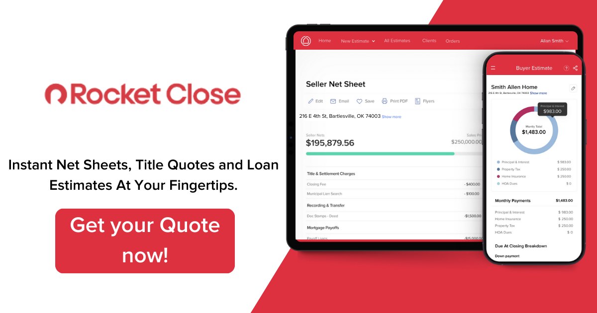 Rocket Close - Title Quote, Seller Net Sheet, Loan Estimate, Closing ...