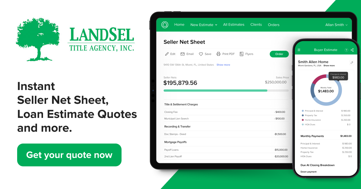 Landsel Title Agency, Inc. - Title Quote, Seller Net Sheet, Loan ...