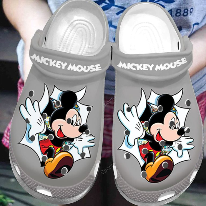 Non-slip And Soft Mickey Mouse Grey Clogs For Kids And Adults - Design ...