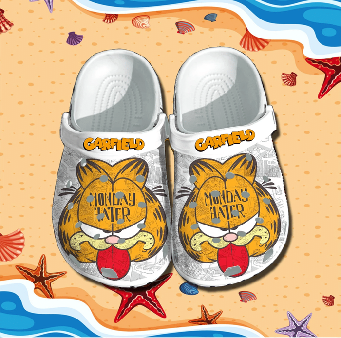 Special And 3d Printed Garfield White Clogs For Kids & Adults - Design ...